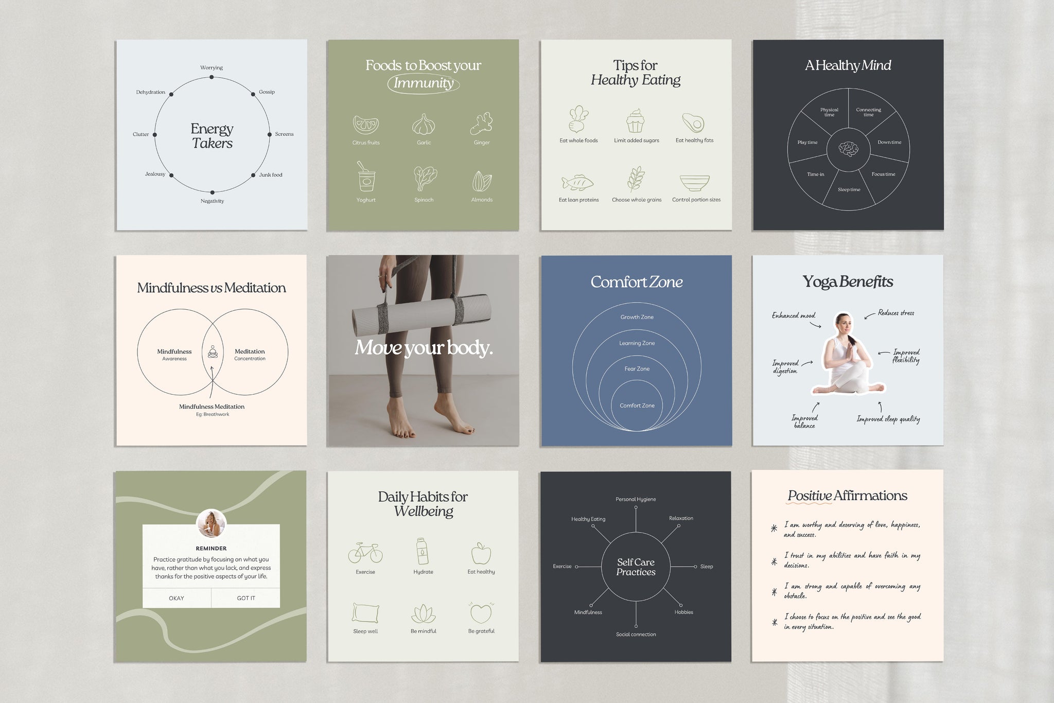 Wellness Coach Social Media Templates for Canva – Willoe Studio