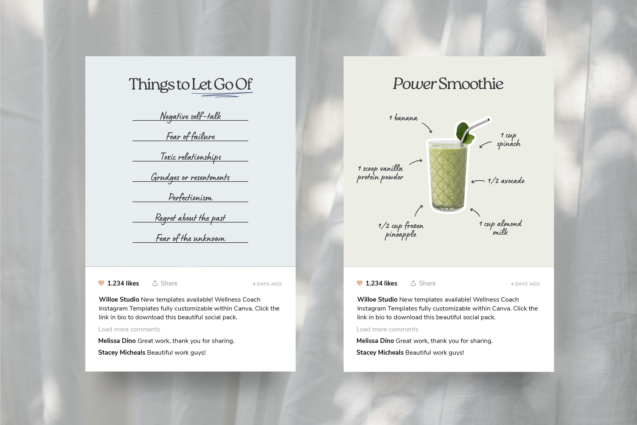 Wellness Coach Social Media Templates for Canva